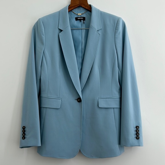 Dkny | Jackets & Coats | Dkny Pastel Blue Long Sleeved Blazer | Poshmark
